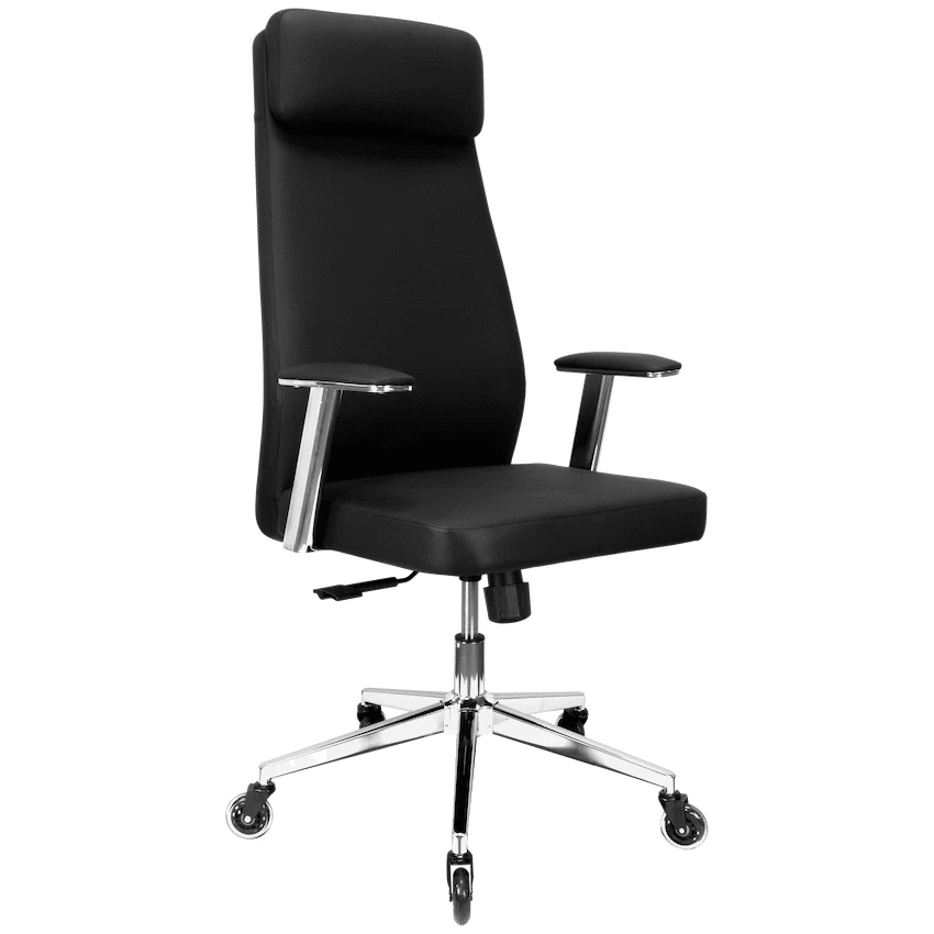 Everfurn Ruby High Back Office Chair, Chrome Metal Base - Timber & Hide