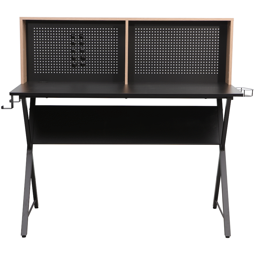 Nora Office Desk with Powder Coated Steel Frame & Height Adjustable ...