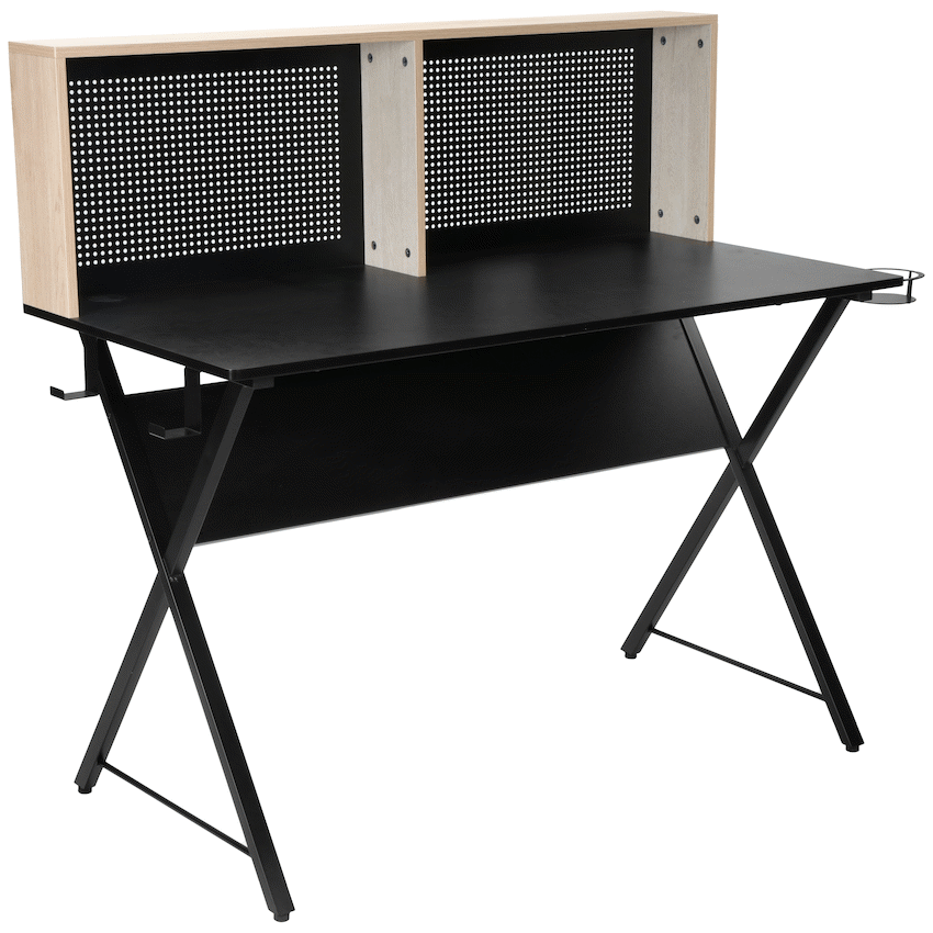 Nora Office Desk with Powder Coated Steel Frame & Height Adjustable ...